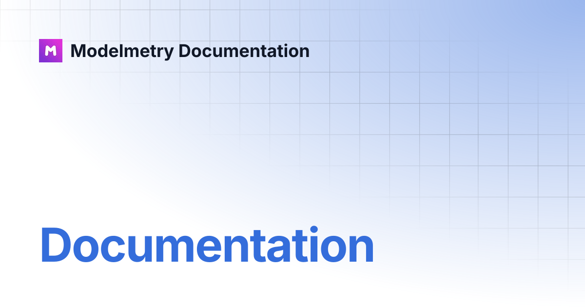 Documentation Modelmetry Documentation 6483